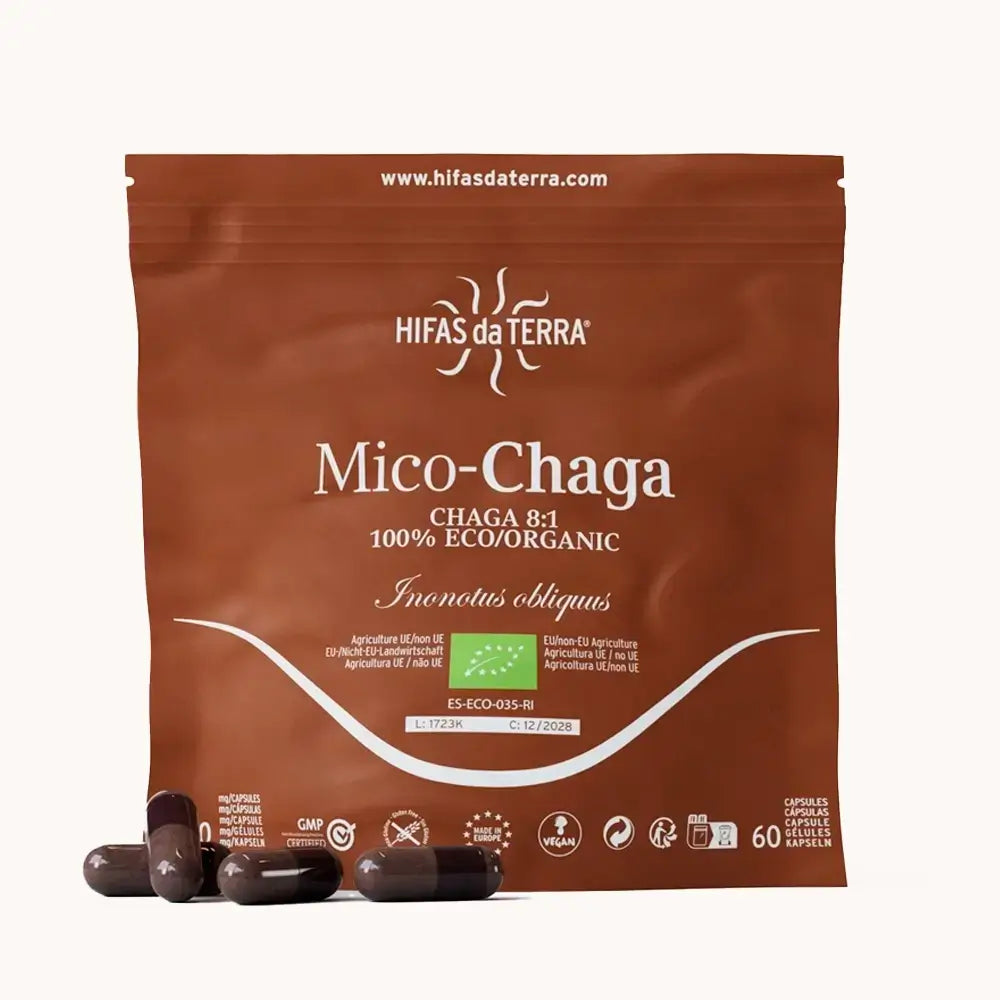 Buy Mico-Chaga Chaga Extract + Vit C (70 caps. 610 mg) | Hifas da Terra